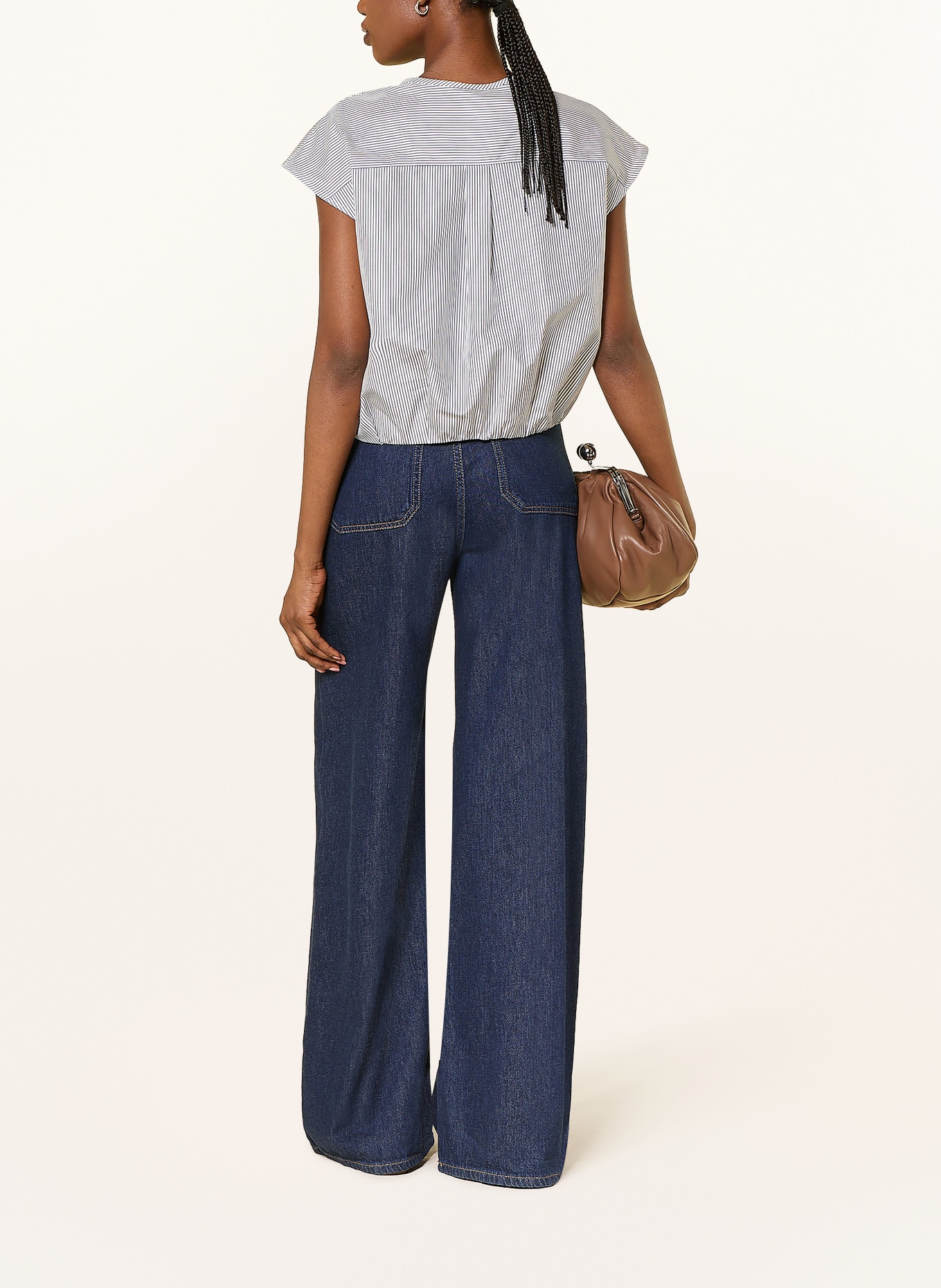 WEEKEND Max Mara Blusentop GELATINA in dunkelblau / weiss