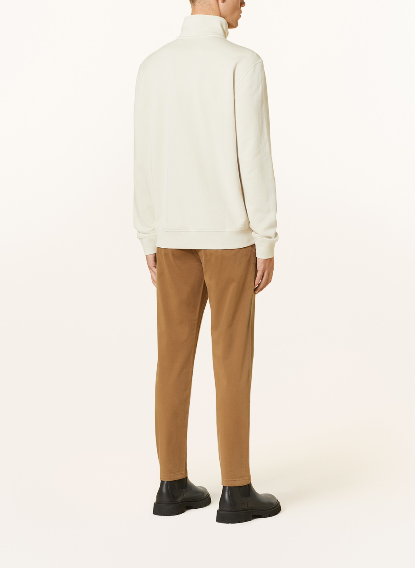 BOSS Half-zip sweater in sweatshirt fabric ZETRUST in cream