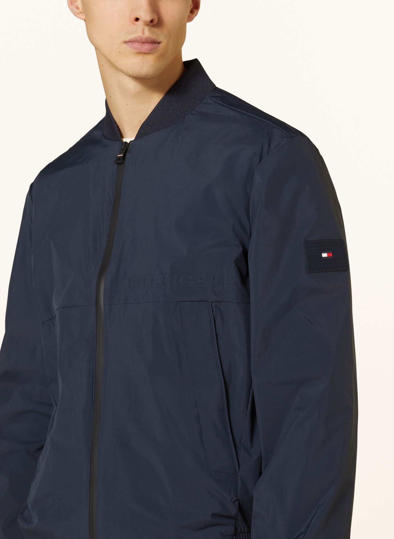 Tommy hilfiger nylon rib bomber jacket store