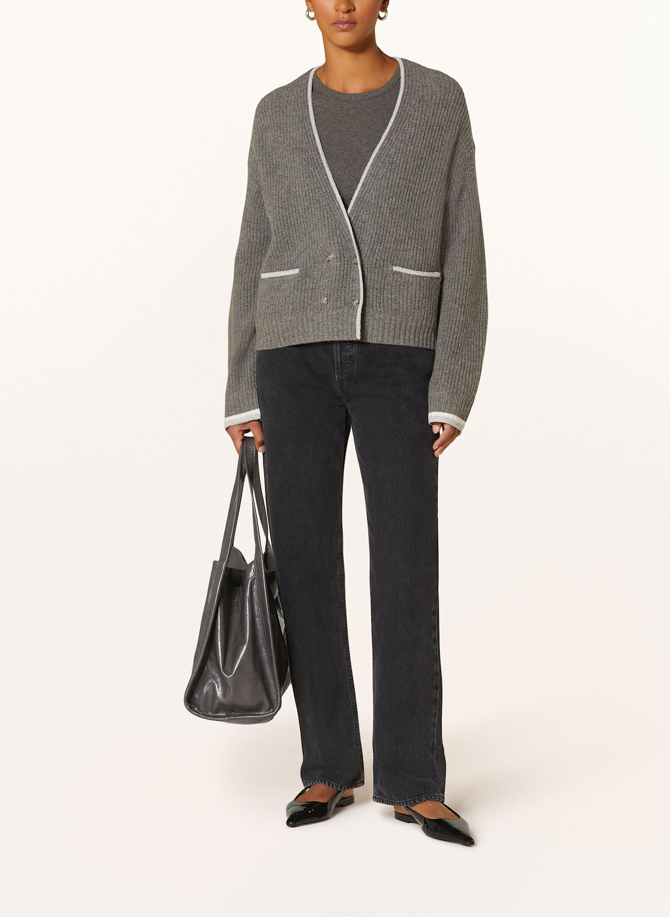 Princess GOES HOLLYWOOD Strickjacke mit Cashmere und Glitzergarn in grau