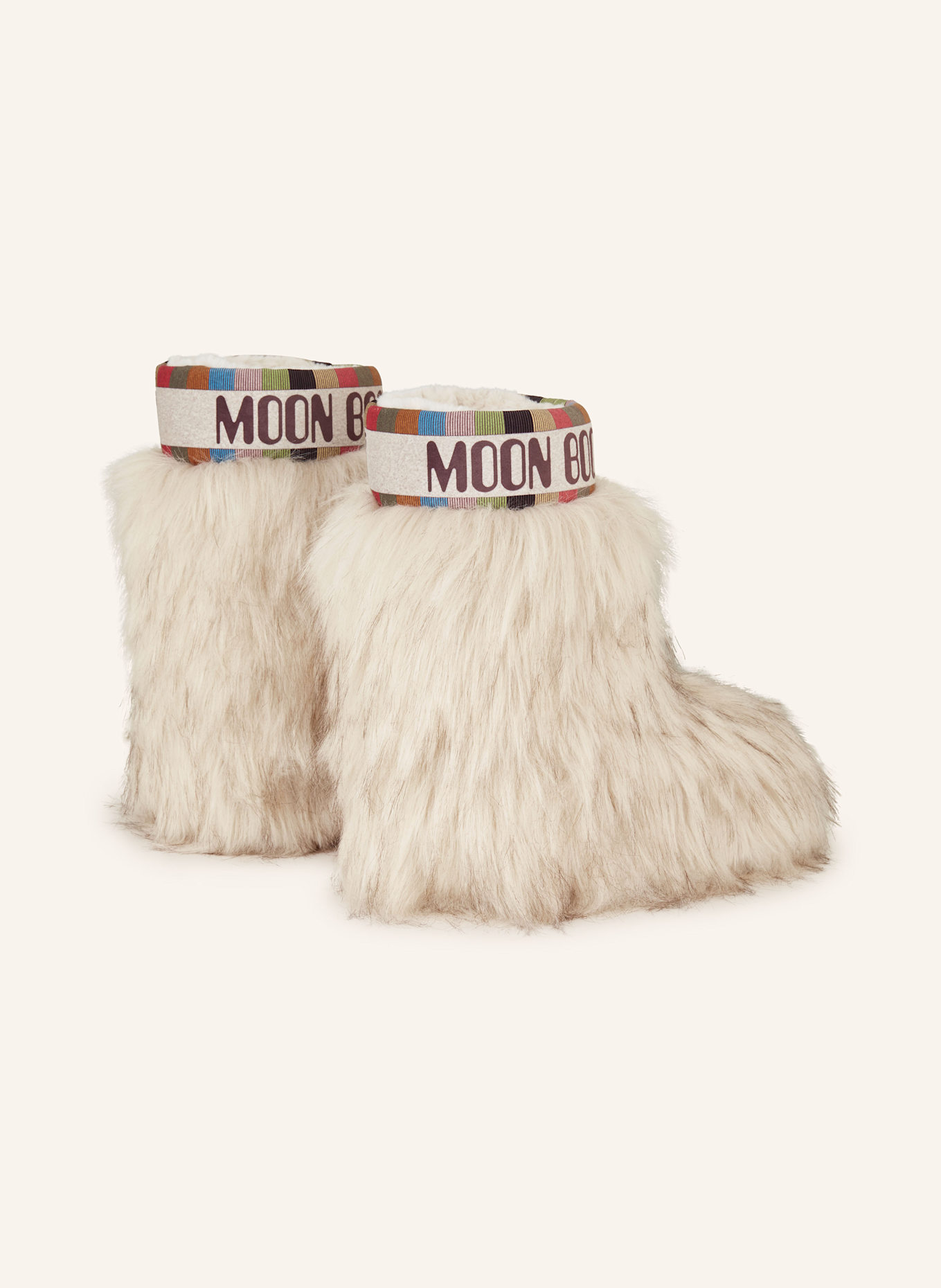 MOON BOOT Moon Boots ICON YETI with faux fur in cream/ gray