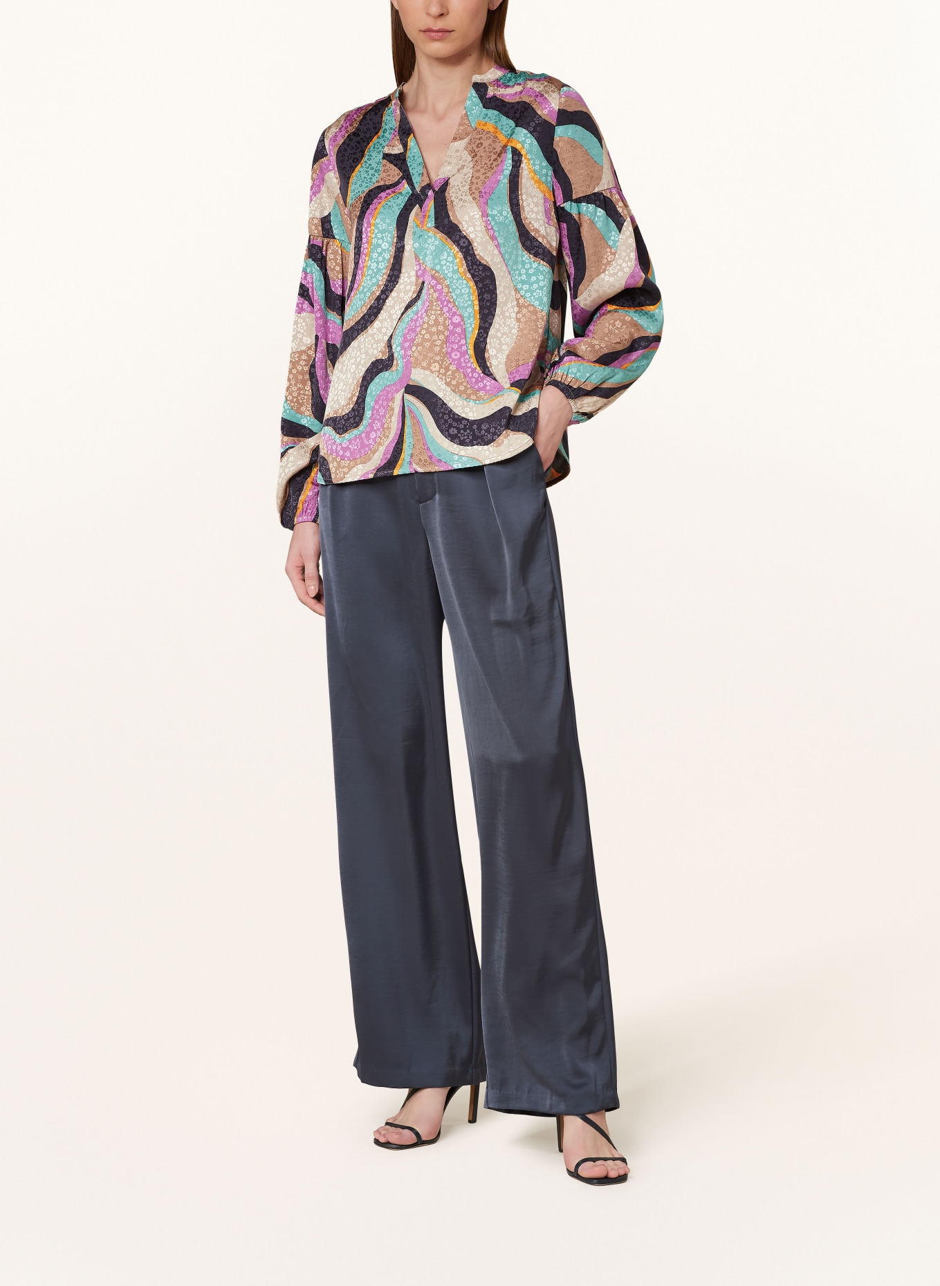 MOS MOSH Shirt blouse MMNENA in beige/ purple/ turquoise