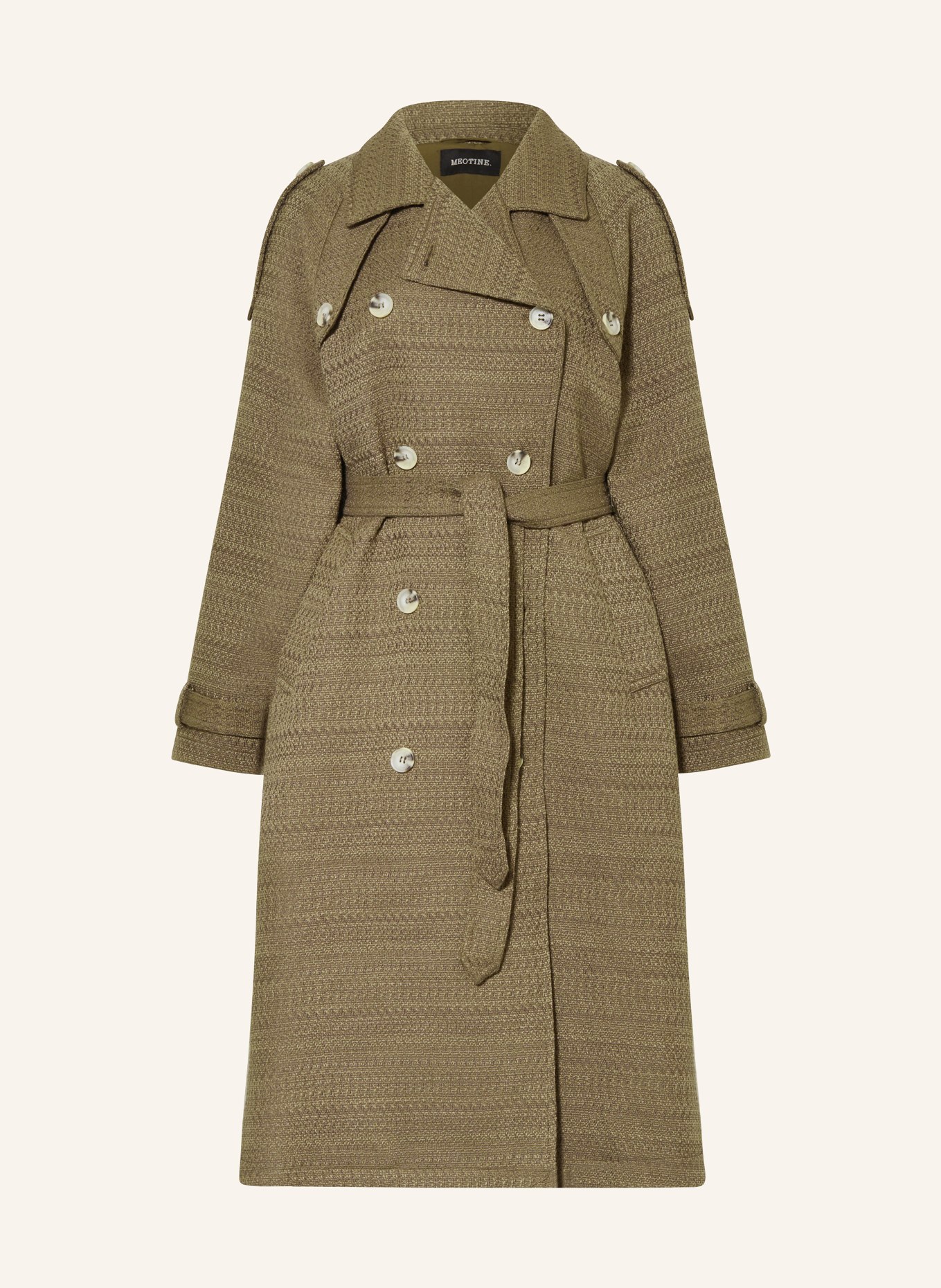 MEOTINE Trenchcoat BOBBY aus Tweed in khaki