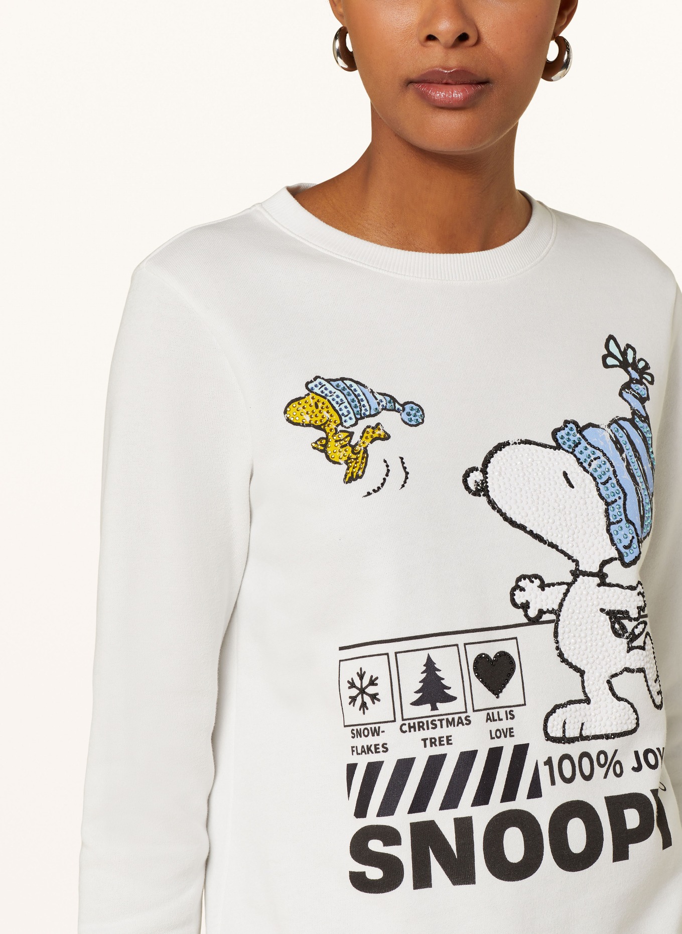 FrogBox Sweatshirt with decorative gems in white/ black/ blue