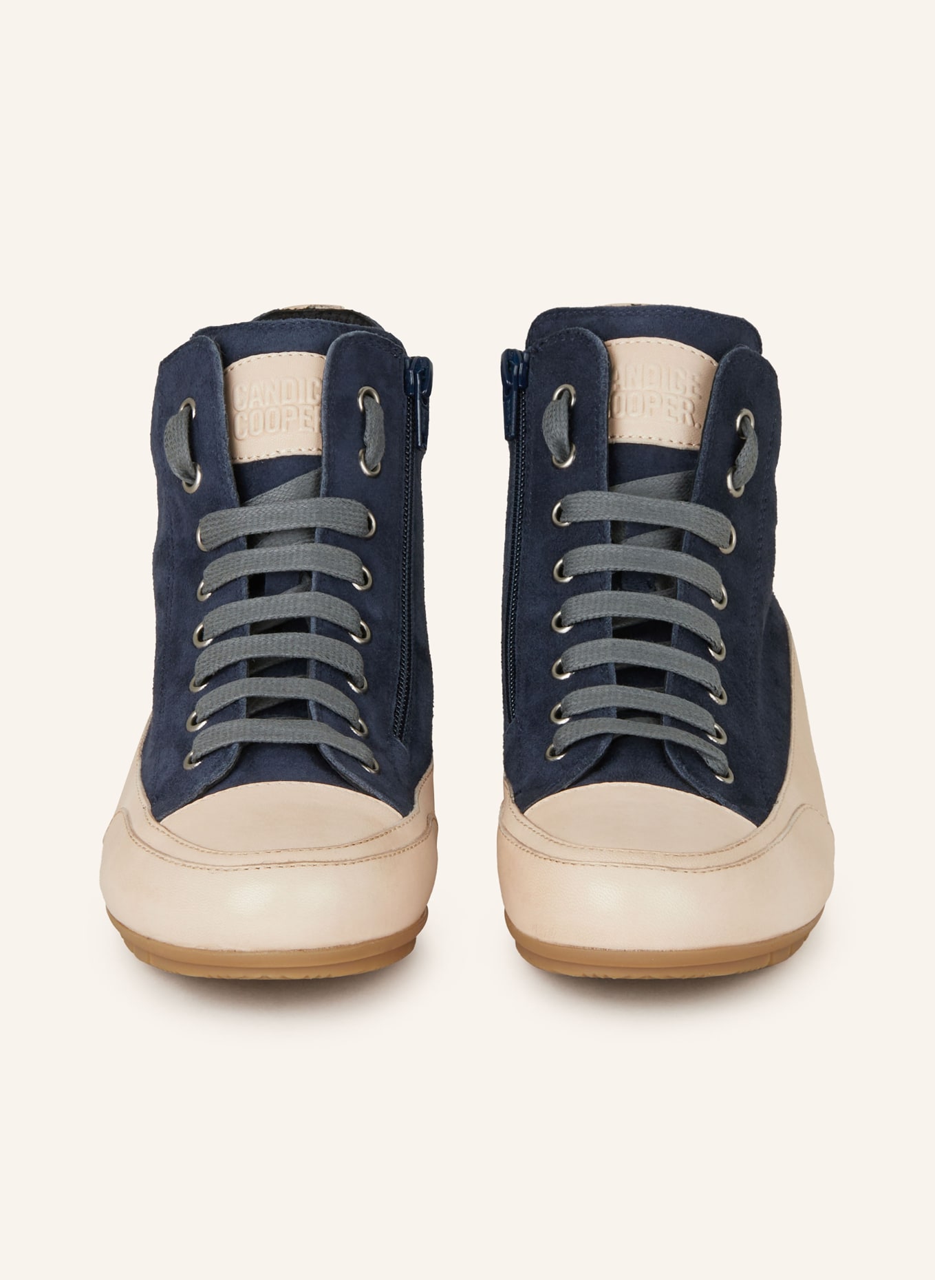 Candice Cooper High-top sneakers in blue/ ecru Candice Cooper High-top sneakers in blue/ ecru