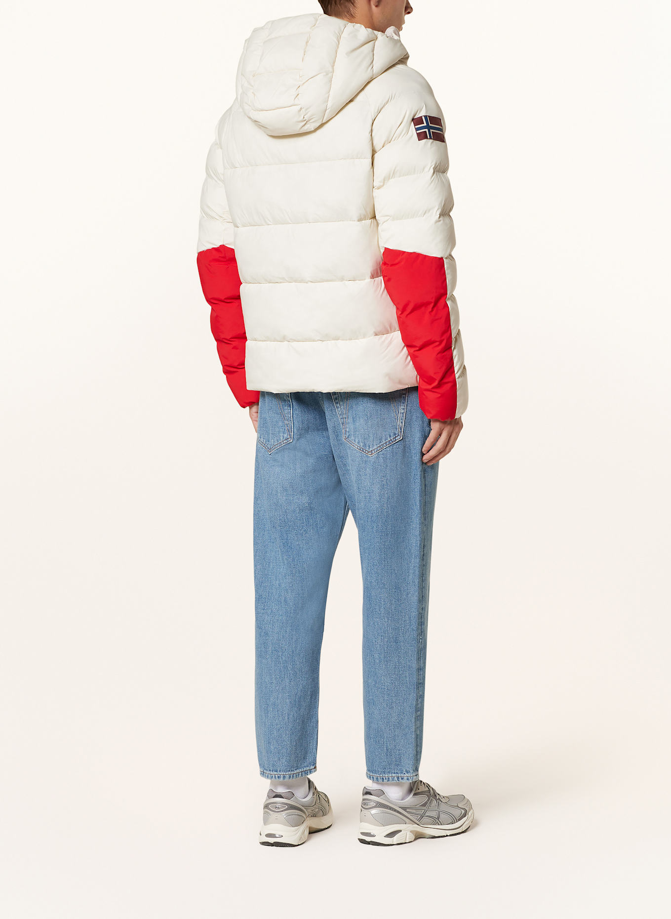 NAPAPIJRI Steppjacke A-MOESA im Materialmix in creme/ rot