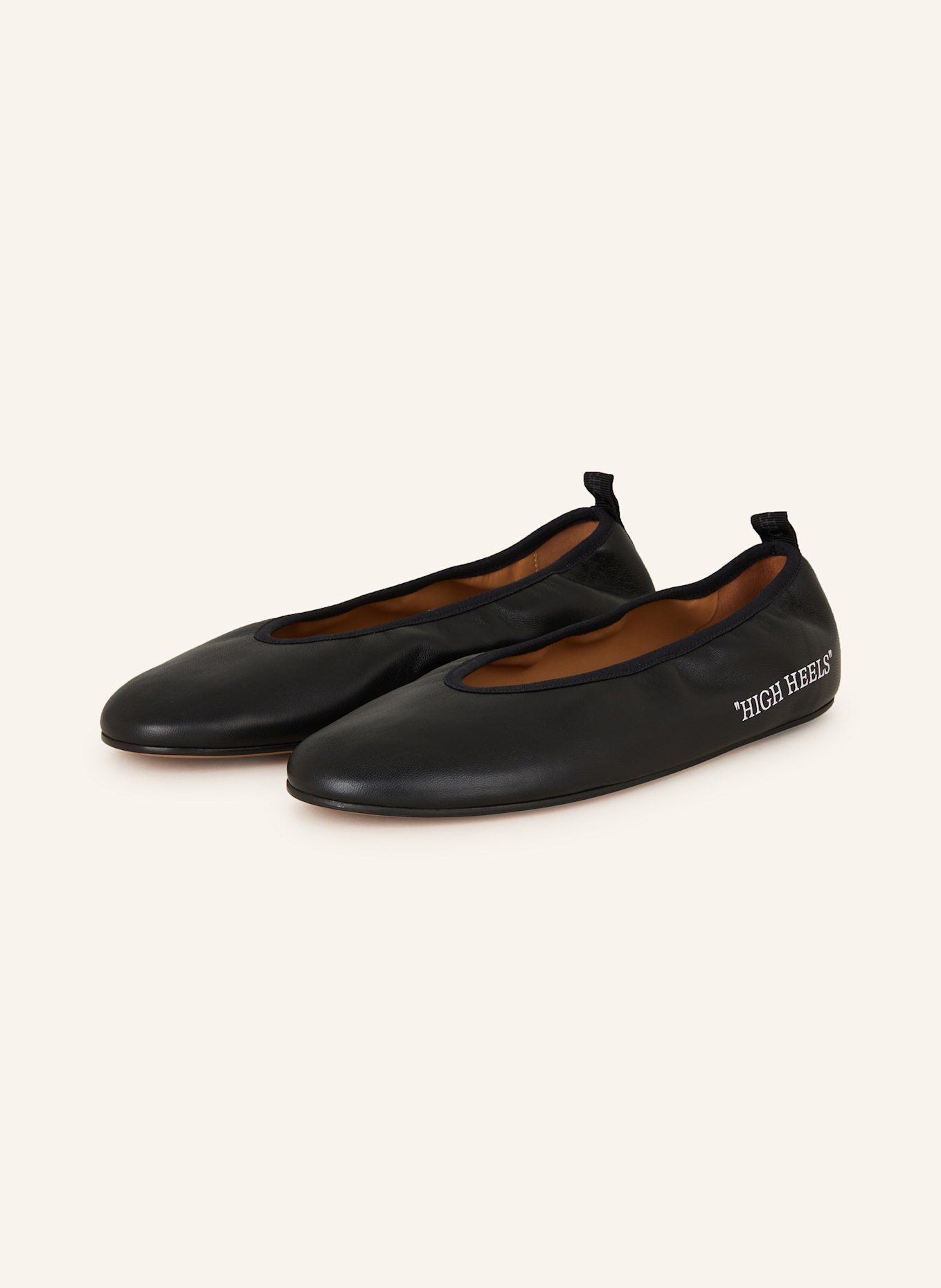 Off White Ballet flats in black white