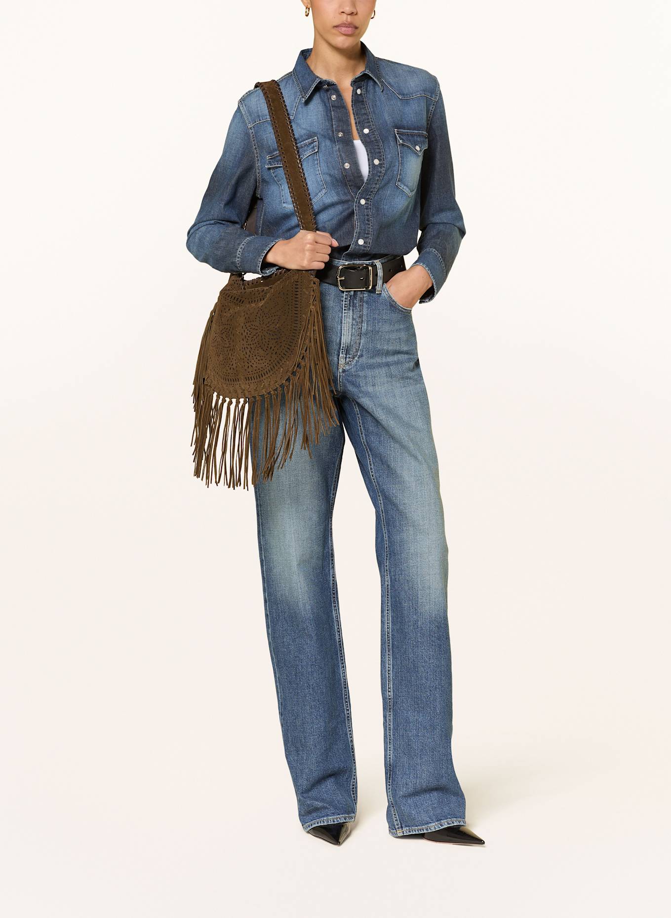 RALPH LAUREN Collection Jeansbluse PAYSON in blue ridge breeze wash