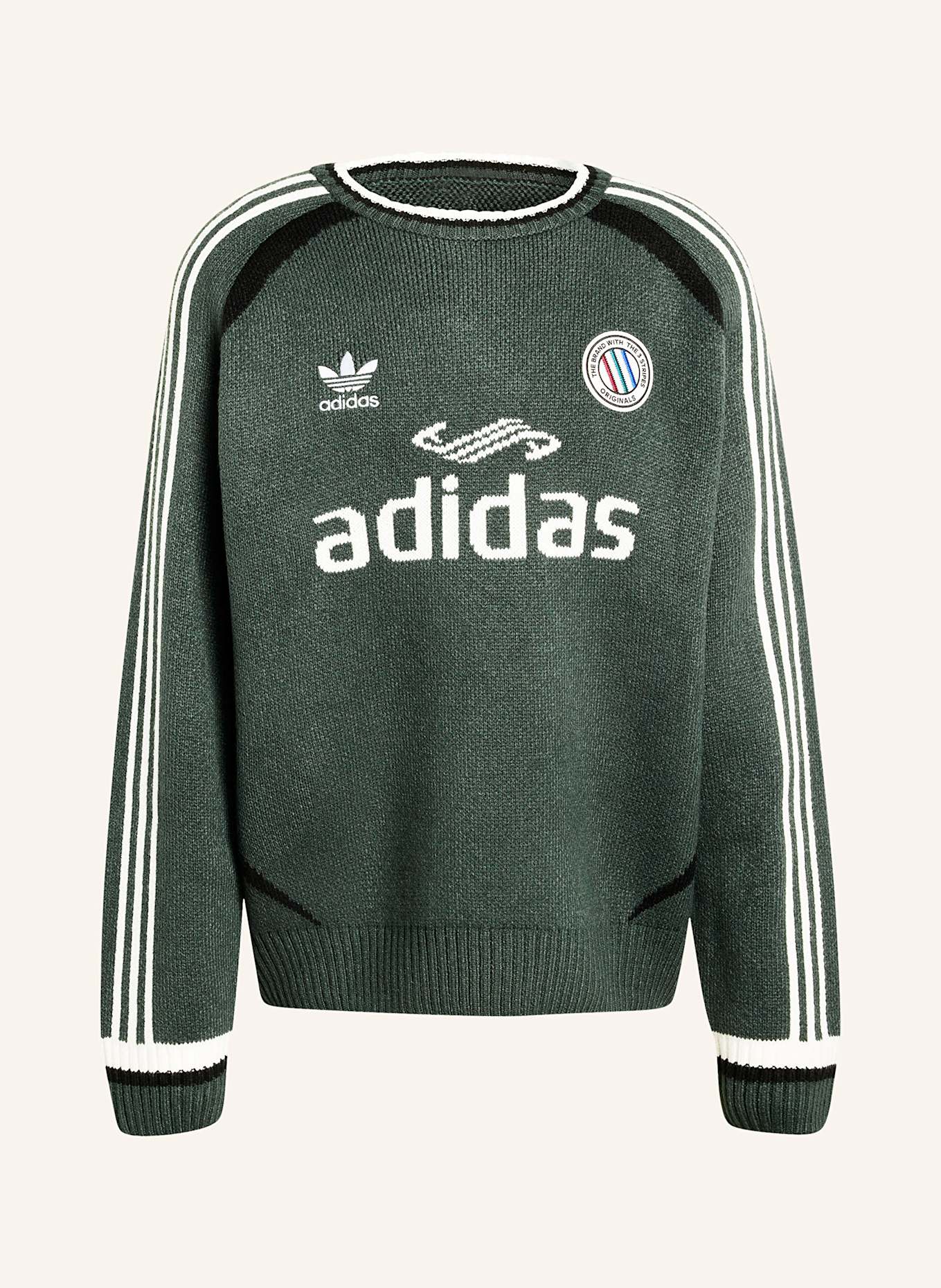 adidas Originals Pullover ADICOLOR BLOKECORE in dunkelgrün / schwarz / weiss