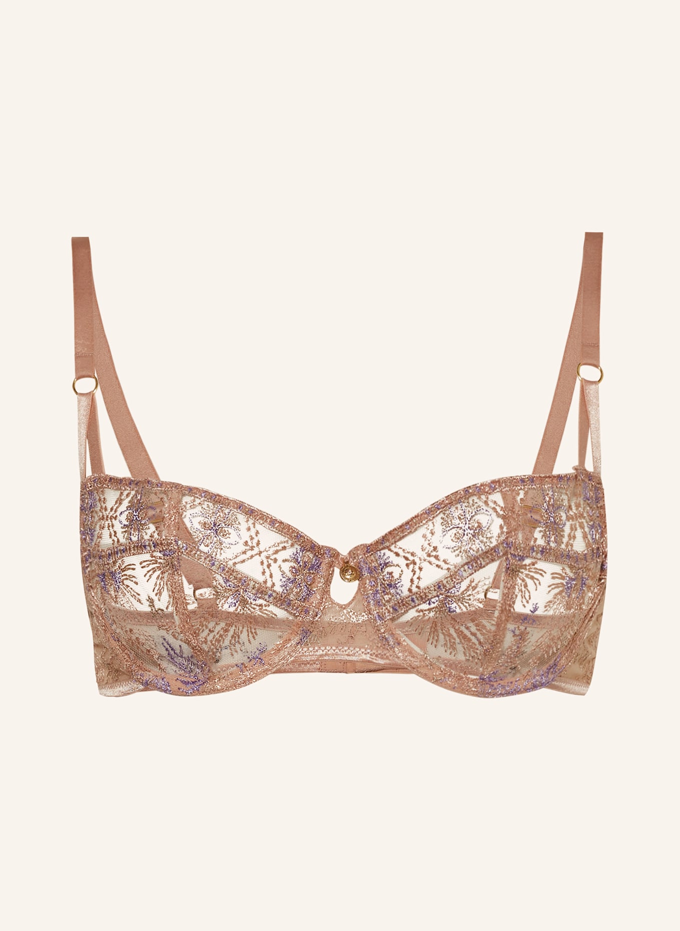 Aubade Bügel-BH SOUND OF HEART mit Glitzergarn in hellorange/ gold/ lila