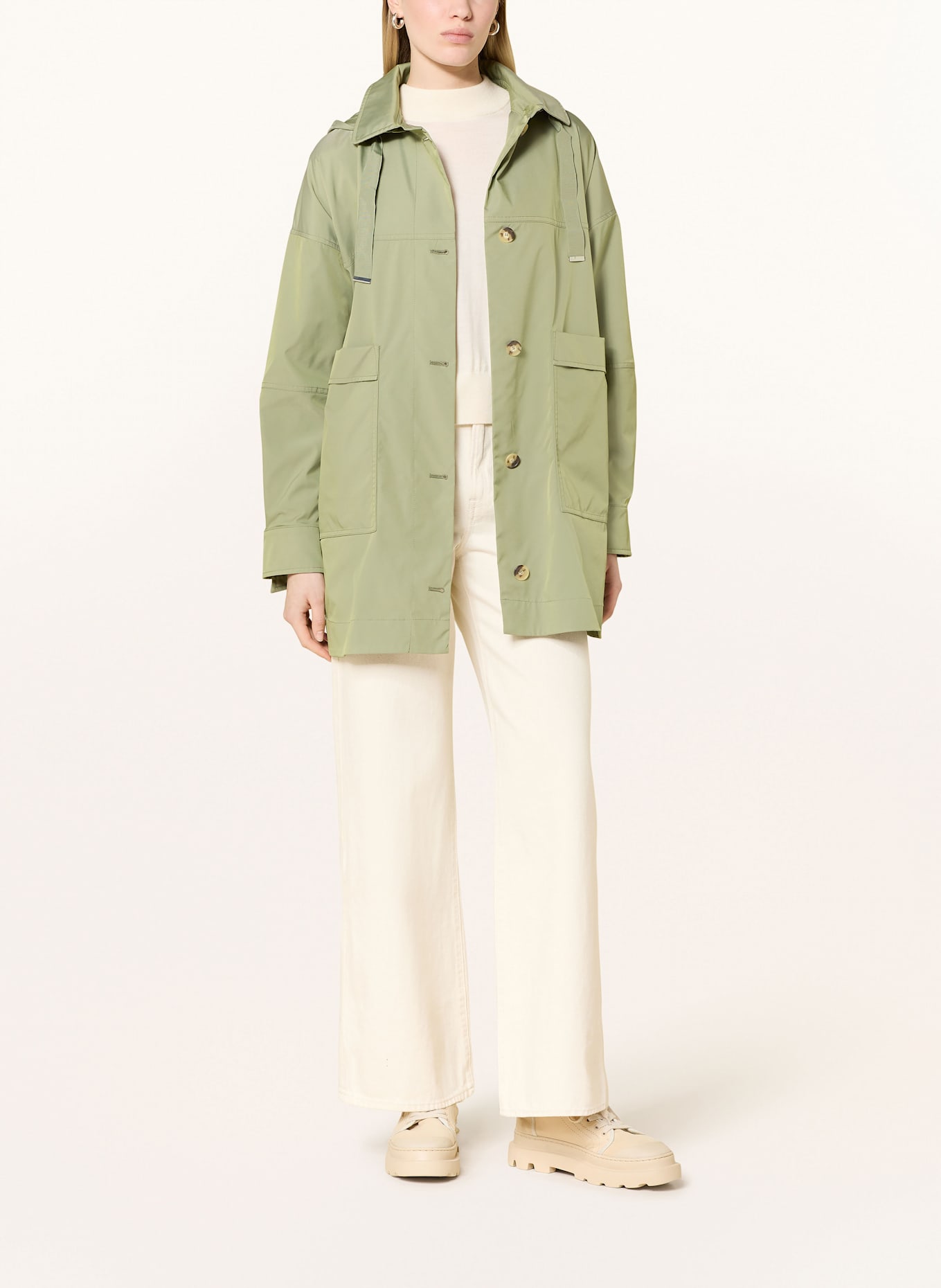 MILESTONE MSKERRI field jacket with detachable hood in light green