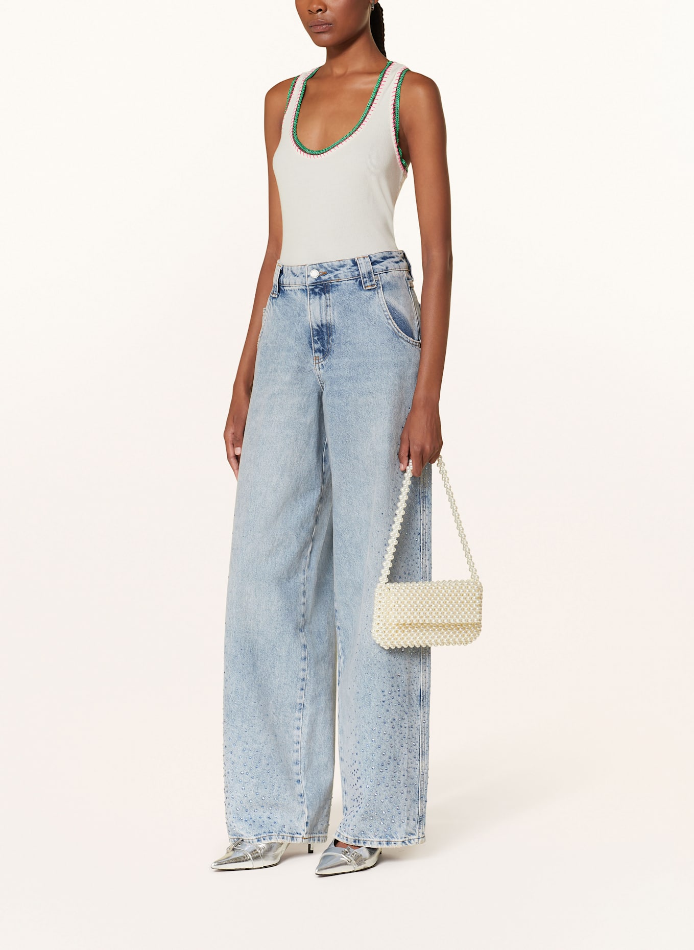 ESSENTIEL ANTWERP Top HARCEL in ecru/ grün/ pink