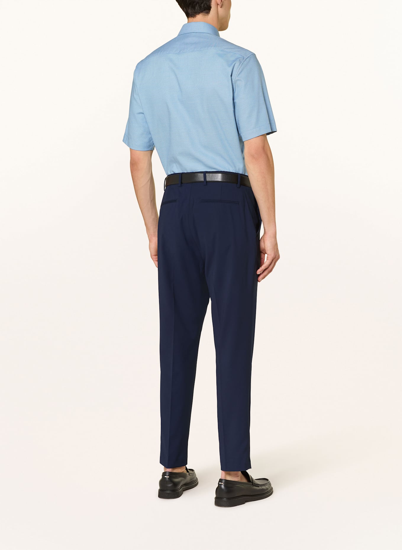 ETERNA Kurzarm-Hemd Comfort Fit in blau/ weiss