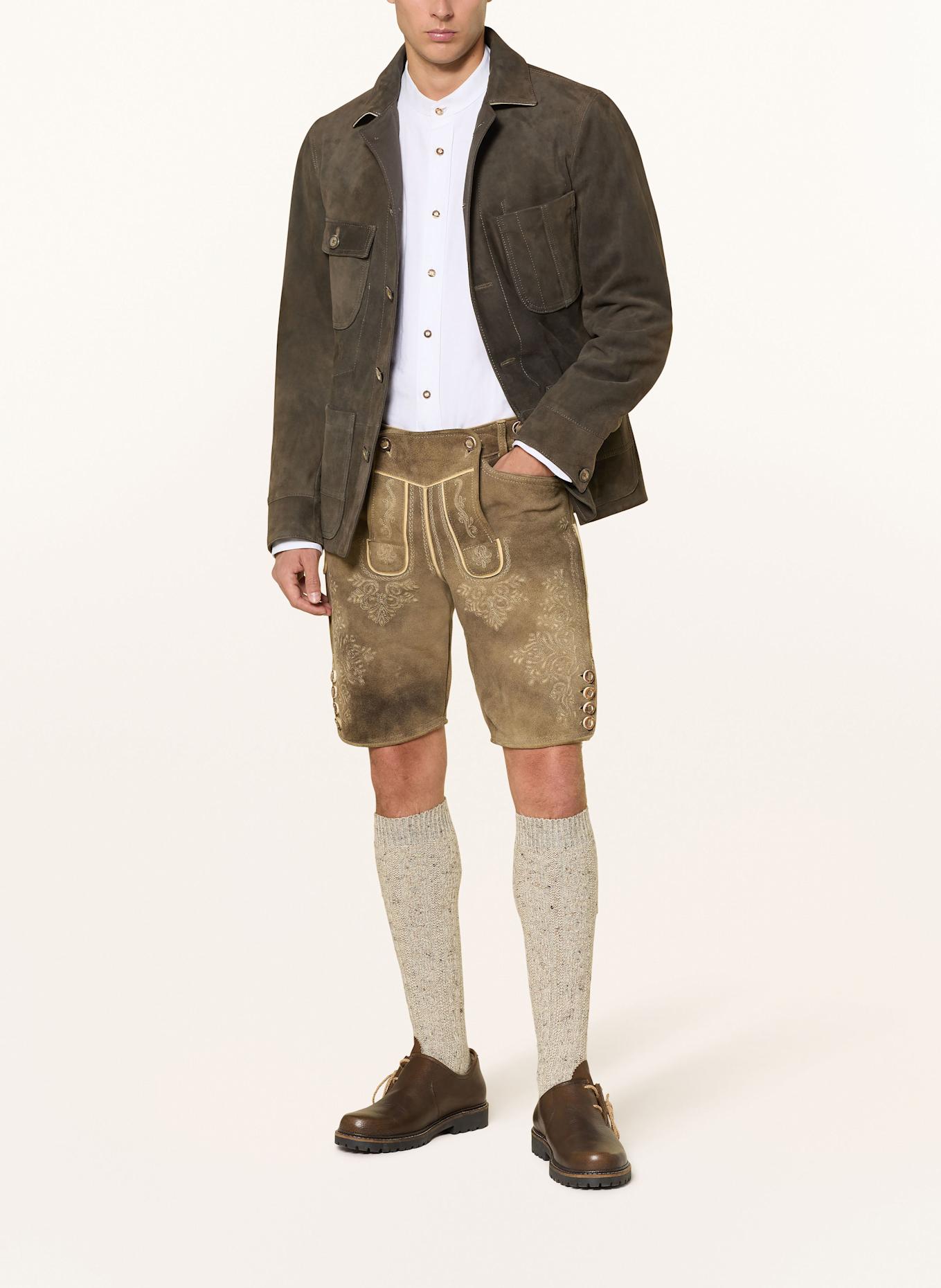 MEINDL Leder-Overjacket HIRSCH in dunkelgrau