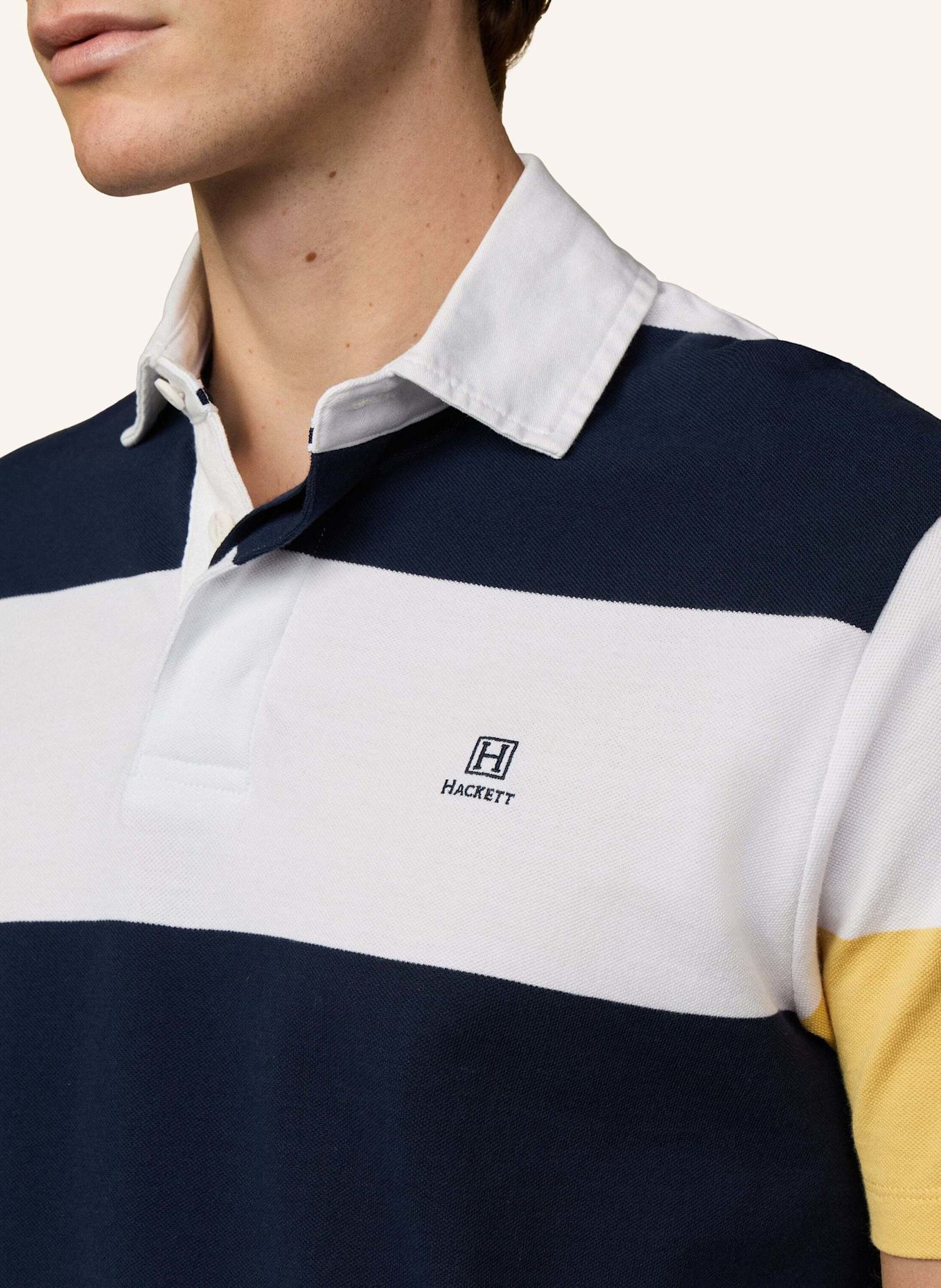 HACKETT LONDON Poloshirt HERITAGE H STR PQ RBY in weiss